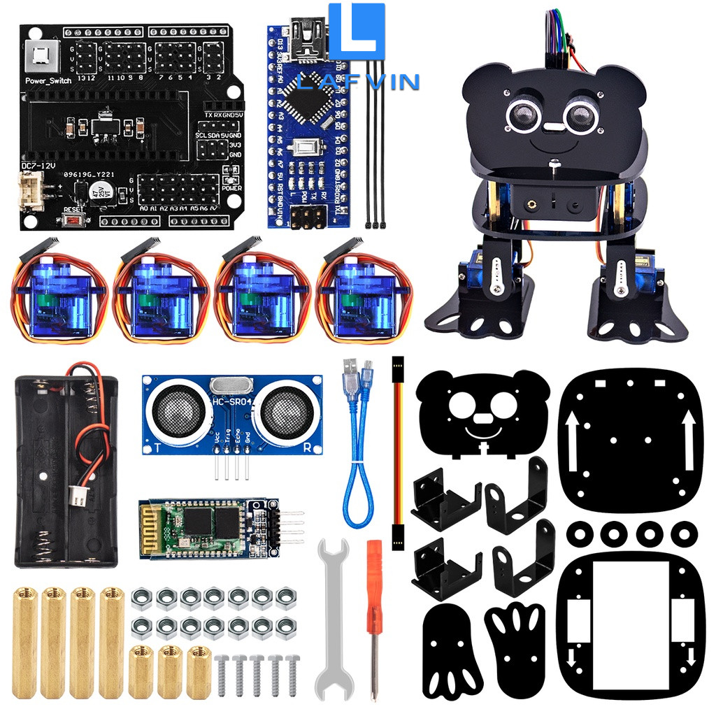 Jual Lafvin Diy 4 Dof Robot Kit Robot Panda Kompatibel Dengan Arduino