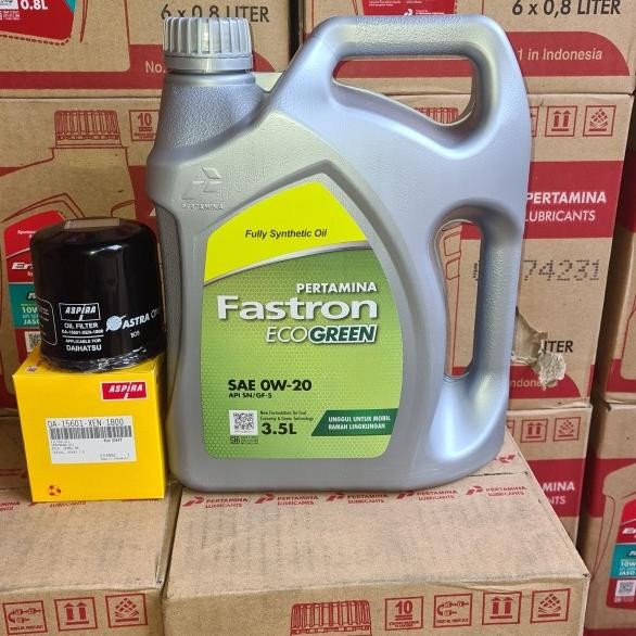 Jual Paket Ganti Oli Filter Ayla,Sigra Fastron Eco Green Sae 0W-20 3,5 ...