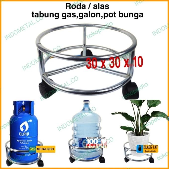 Jual alas tabung gas 12 kg roda rak tabung gas rak galon rak pot bunga ...