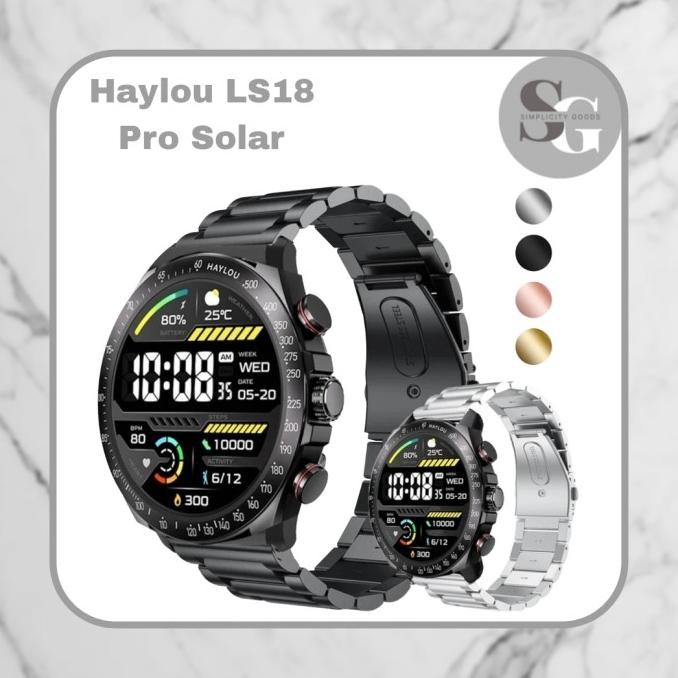 Jual STRAP HAYLOU LS18 SOLAR PRO SMART WATCH STAINLESS 3 BEADS TALI JAM ...