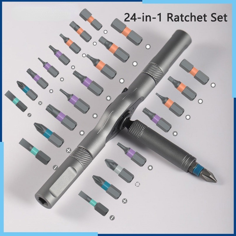 Jual YOLO MALL AUMAN RS1 TOLAT TANGAN RATCHET SET WRENCH Obeng 24 in 1 ...