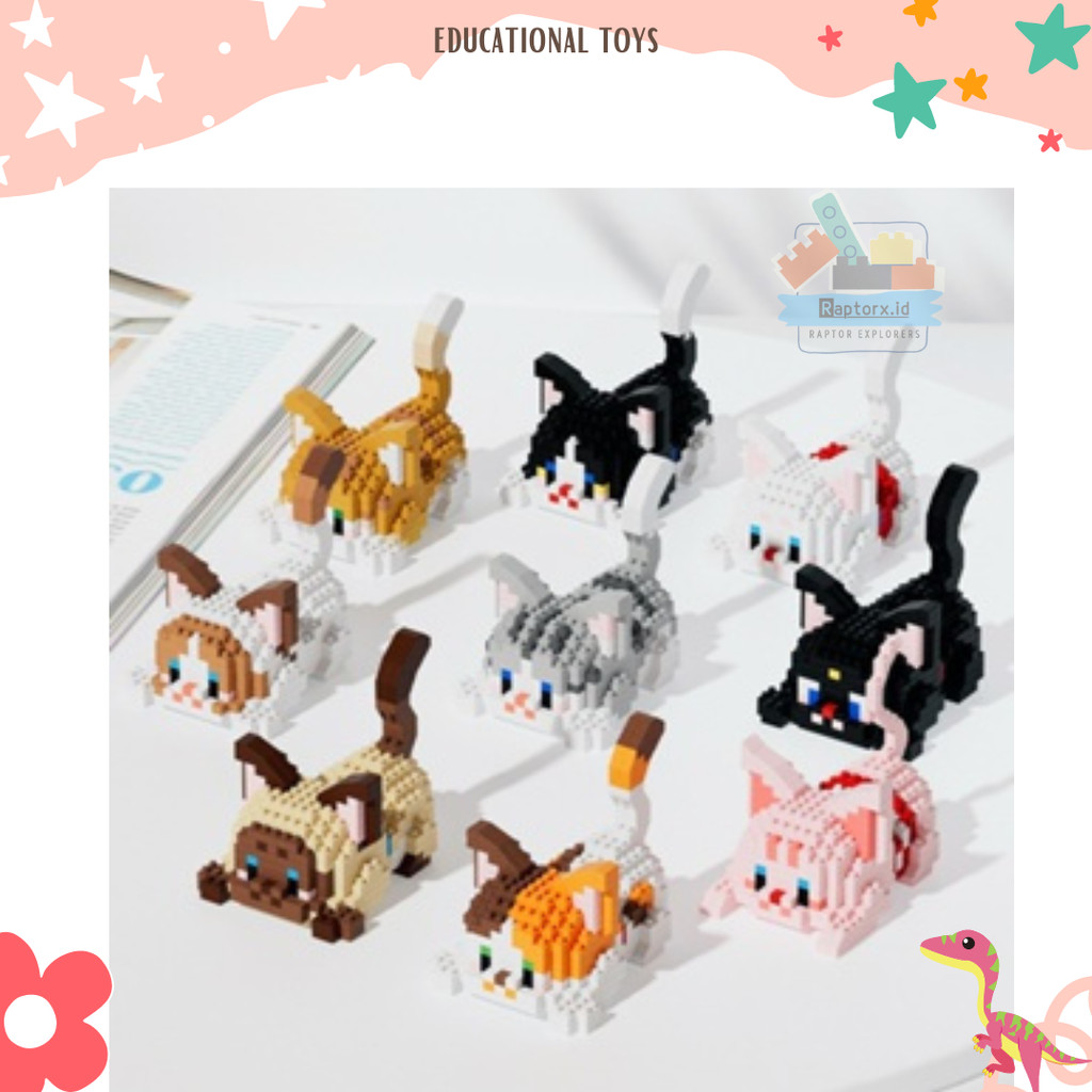 Jual Building Block Cat Blocks Mainan Menyusun Balok Mini Kucing Lucu ...