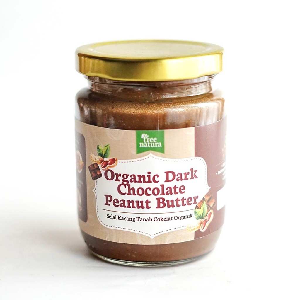 Jual Tree Natura Organic Peanut Butter Dark Chocolate 225 gr (Selai ...