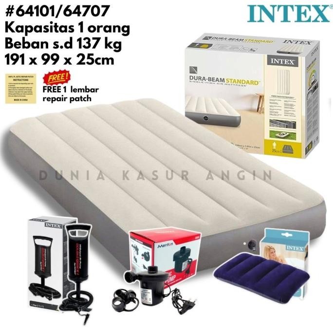 Jual Kasur Angin Intex DuraBeam 64707 Single - CREAM - FREE Pompa ...
