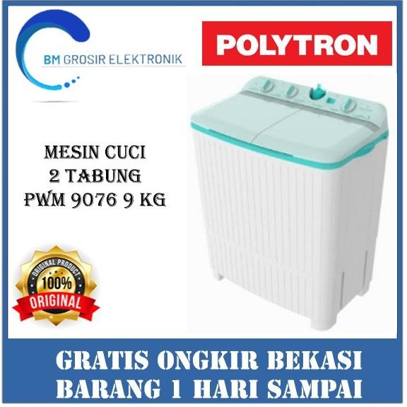 Jual POLYTRON MESIN CUCI 2 TABUNG PWM 9076 / PWM 9076 / 9 KG | Shopee ...