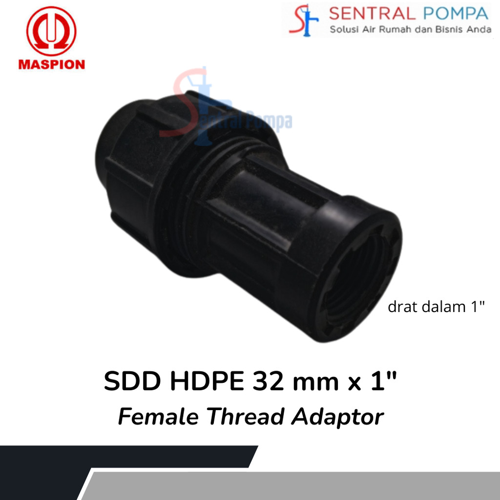 Jual Socket Drat Dalam SDD HDPE 1" SDD Pipa PE Hitam / Selang PDAM drat ...