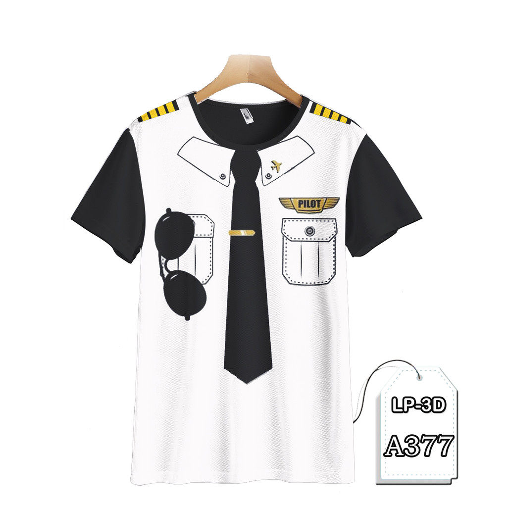 Jual Baju Pilot Pesawat Terbang Kaos Anak dan Dewasa Printing 3D LP3D ...