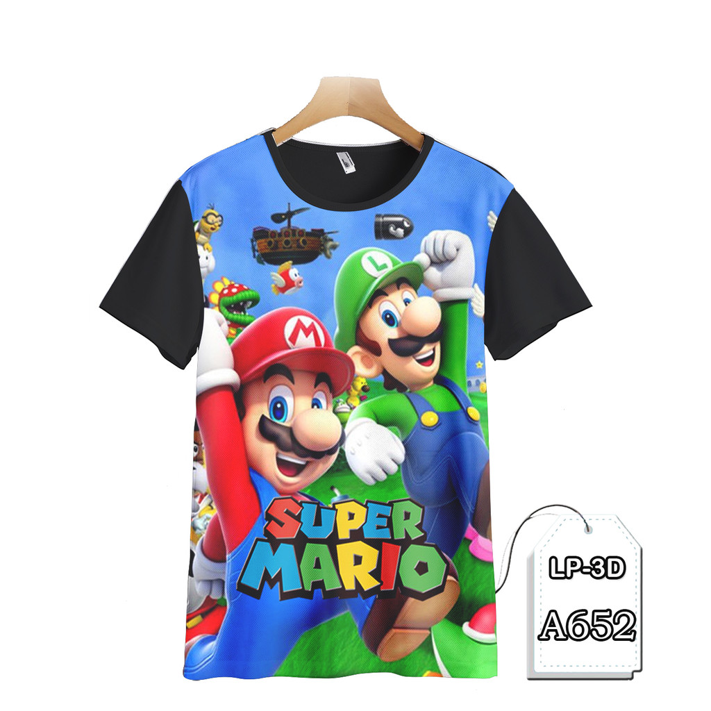 Jual Baju Mario Bross Baju Anak dan Dewasa Kaos Game 3D Animasi LP3D ...