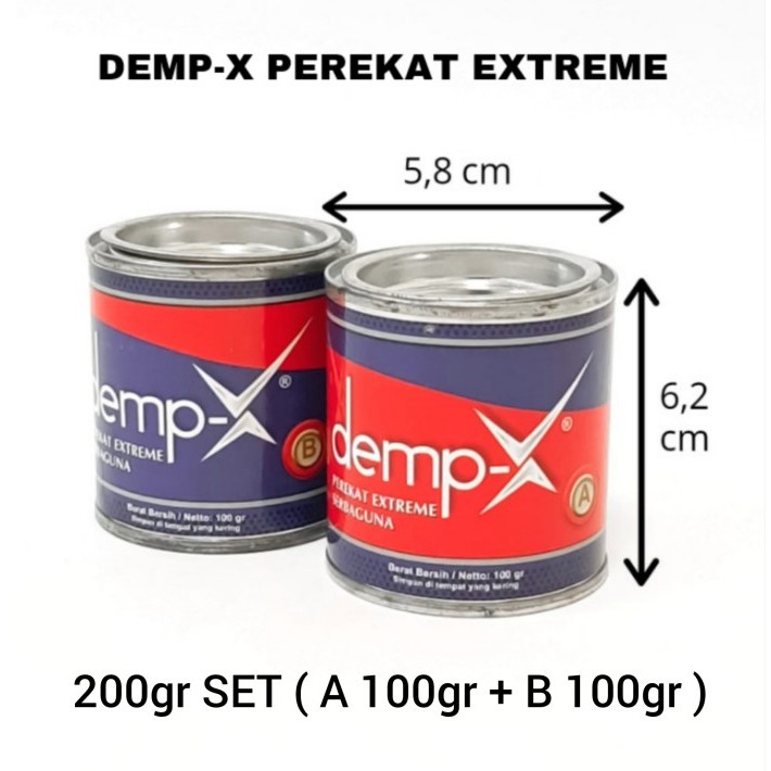 Jual DEMP-X PEREKAT EXTREME 200GR SET ( A 100GR + B 100GR ) | Shopee ...