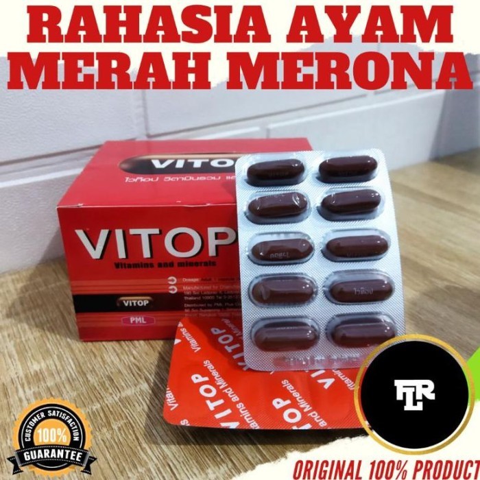 Jual Gercep Vitop Vitamin Ayam Aduan Doping Ori Thailand 1 Strip 10 ...