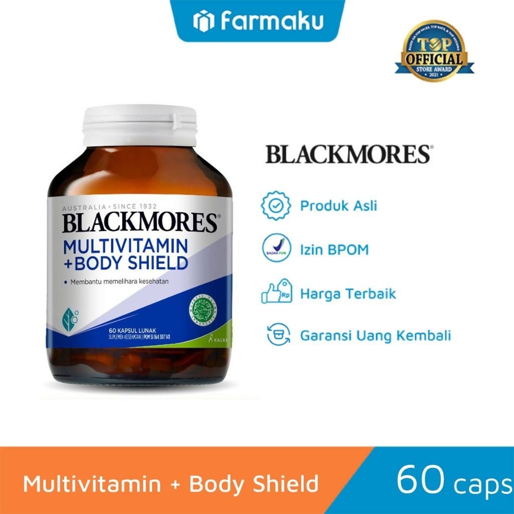 Jual Blackmores Multivitamin + Body Shield 60 Kapsul/Daya Tahan Tubuh ...