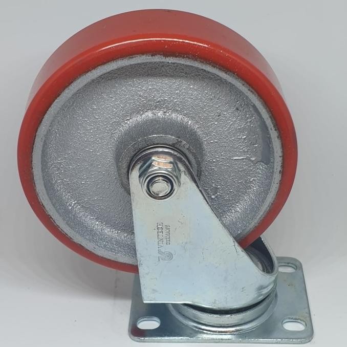 Jual Roda Pu Flat Besi Cor Medium Duty Vintech Germany 5 Inch Plat ...