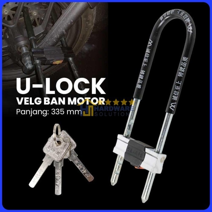 Jual U-LOCK GEMBOK VELG BAN SEPEDA MOTOR ANTI MALING 335MM - 902B ...
