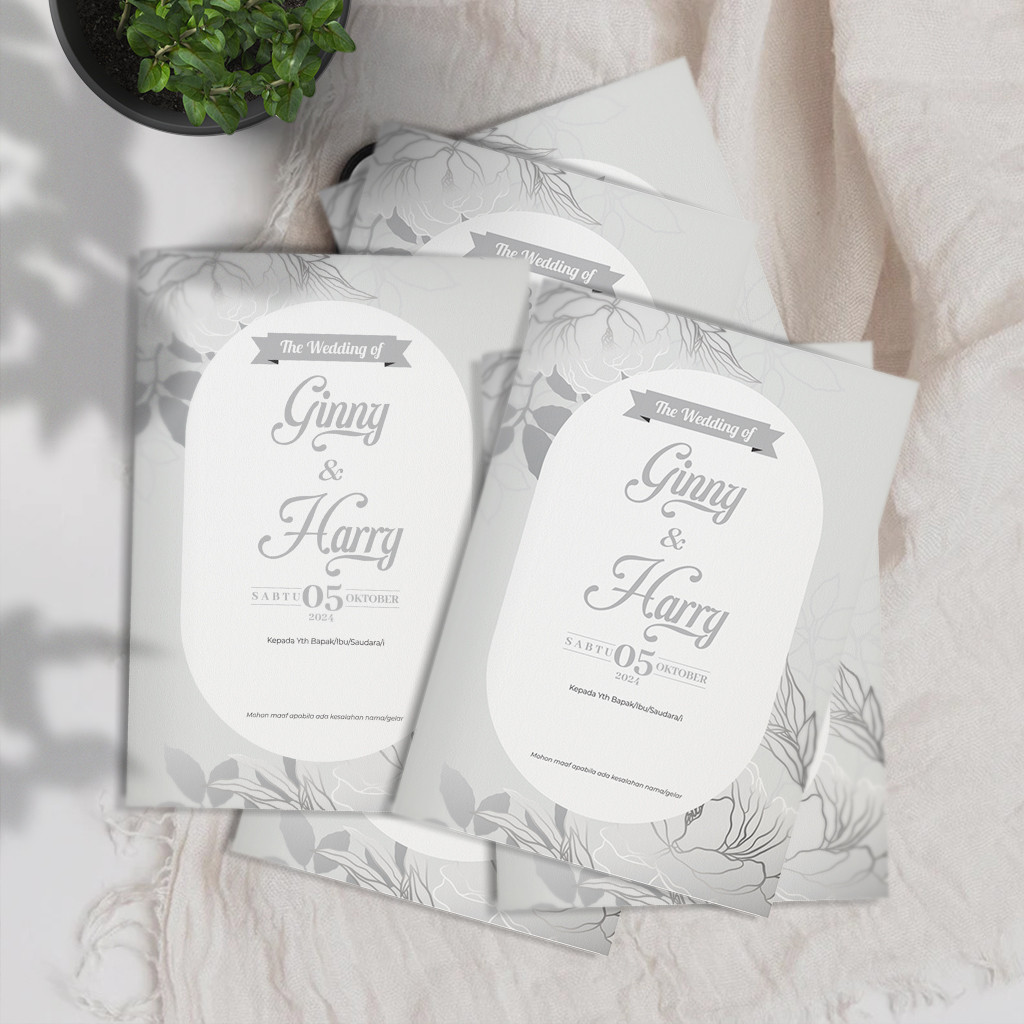 Jual UNDANGAN AESTHETIC - Undangan Pernikahan Simple Minimalis Abu ...