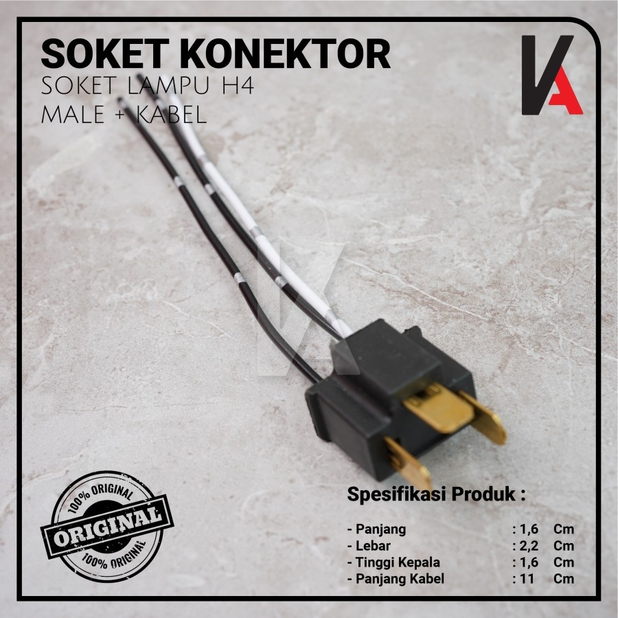 Jual SOCKET SEAL BEAM MALE / SOKET BOHLAM H4 / RUMAH LAMPU MOBIL MOTOR ...