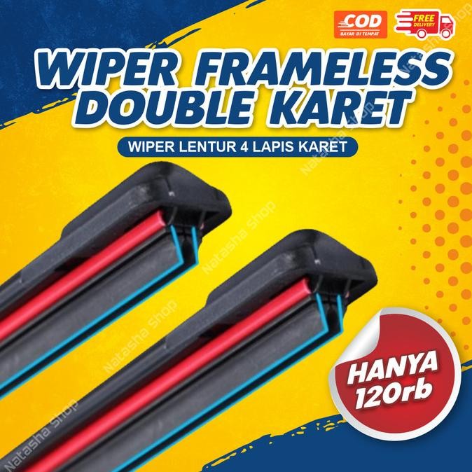 Jual PROMO Wiper Dual Karet Double Blade Frameless Universal Semua Tipe Mobil | Shopee Indonesia