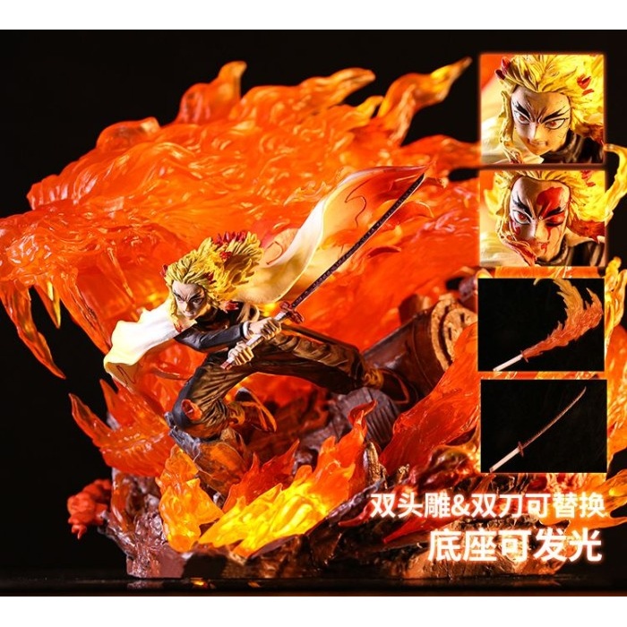 Jual Action Figure LED Kyojuro Rengoku Kimetsu No Yaiba Mugen Train Arc ...