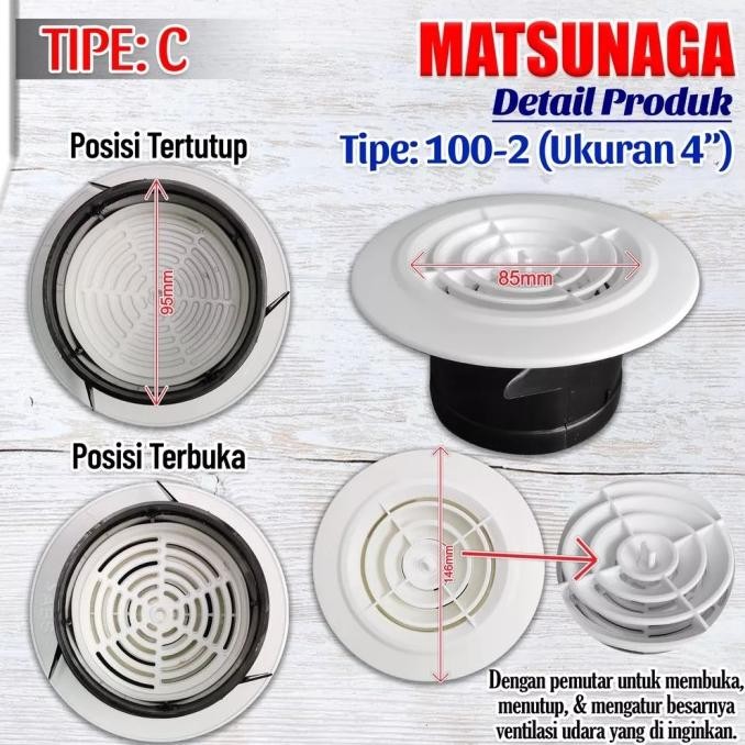 Jual Tutup Ventilasi Udara Bulat 4 In Abs Plafon Wall Air Vent Grill Ac ...