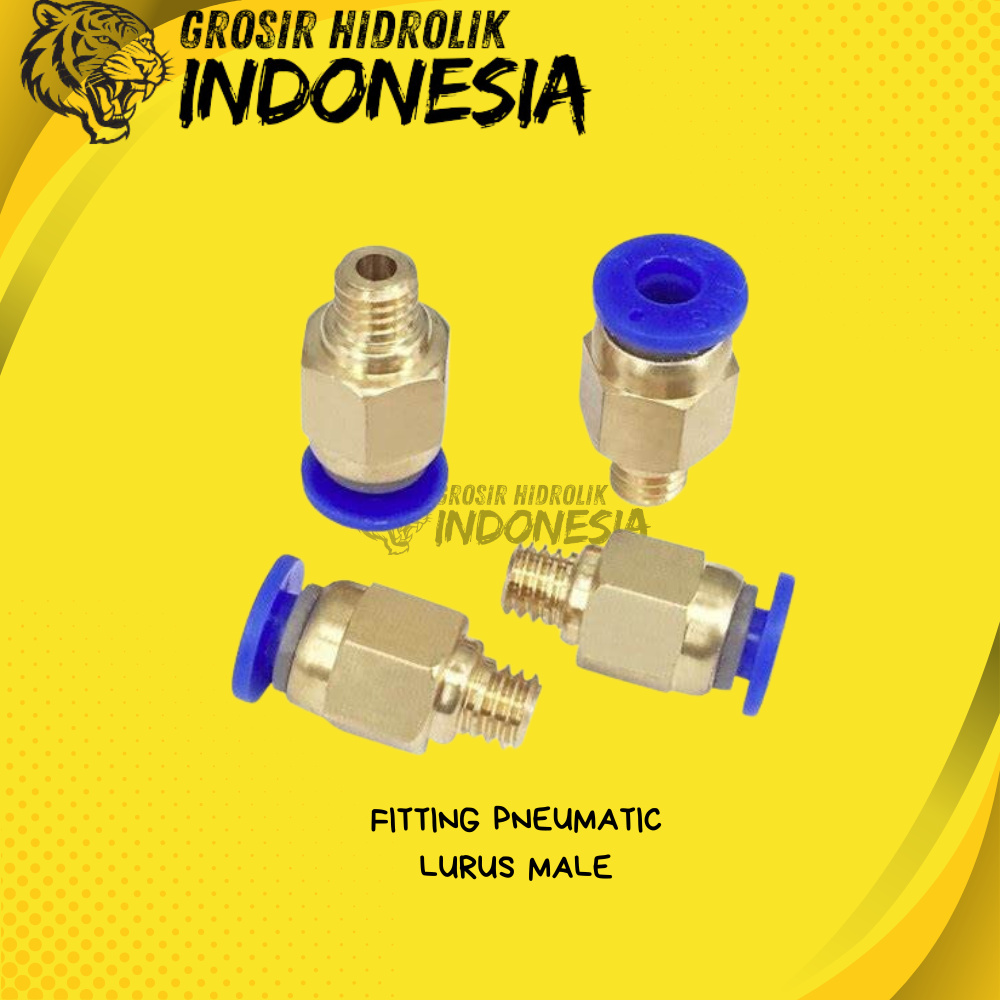 Jual MPC 08 - M8 FITTING LURUS MALE PNEUMATIC SLIP LOCK SELANG 8MM DRAT ...