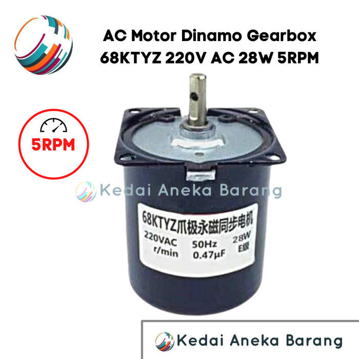 Jual AC Gear Dinamo Motor 68KTYZ 220V 5RPM Mesin Tetas Telur Inkubator ...