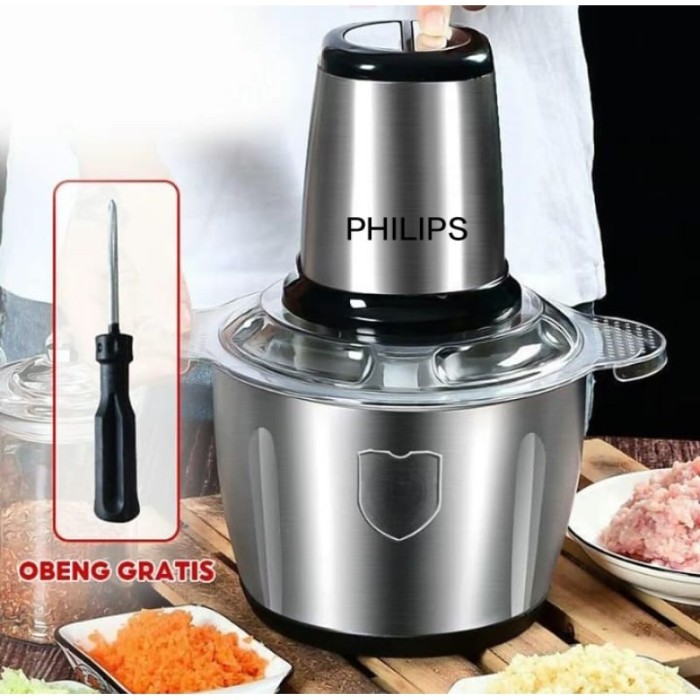 Jual Chopper Philips stainless steel original 2 liter | Shopee Indonesia