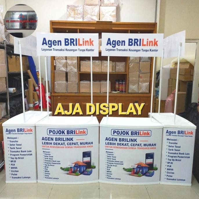 Jual Event Desk Brilink Meja Promosi Khusus Cetak Stiker Logo Brilink ...