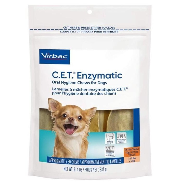 Jual Virbac CET Enzymatic Oral Hygiene Chews for XS Dog - Dental Dog ...