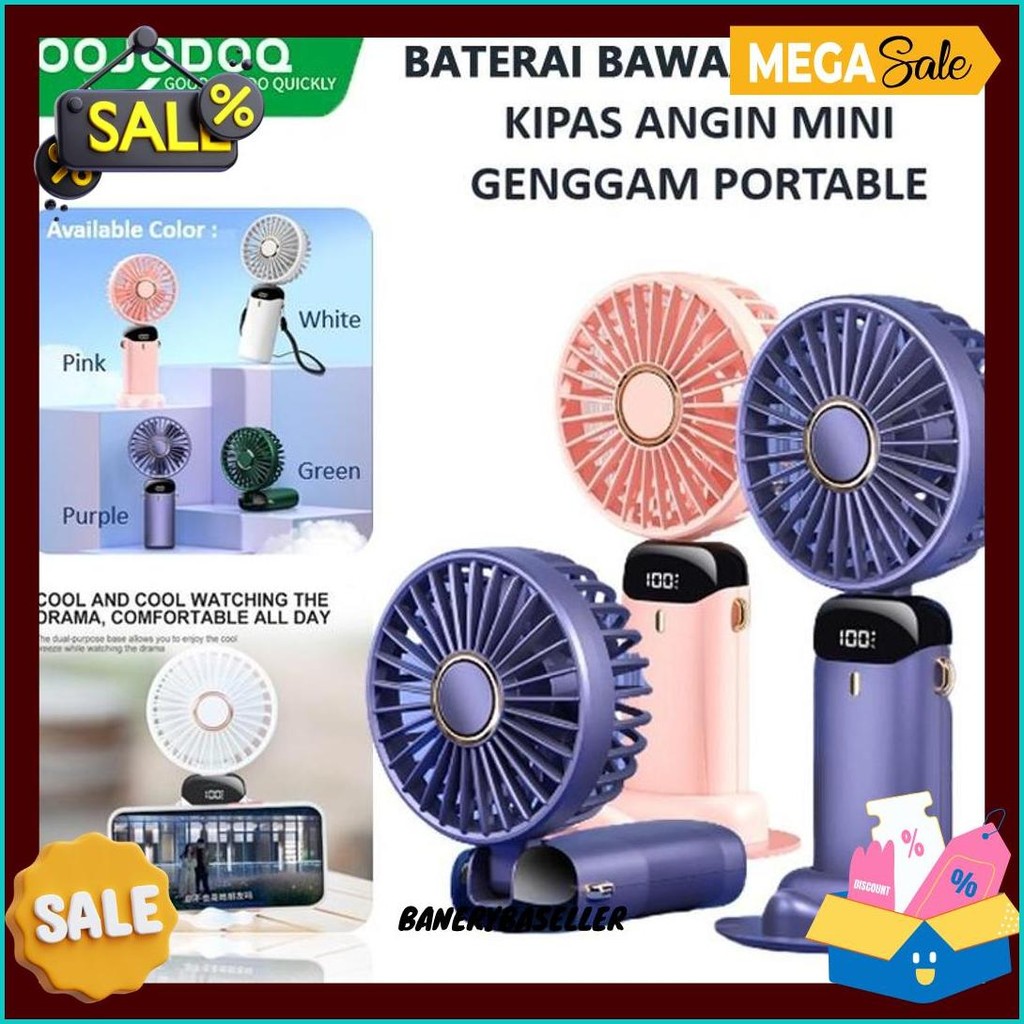 Jual Goojodoq Kipas Angin Mini 10000Mah 5-Speed Wind Kipas Genggam ...