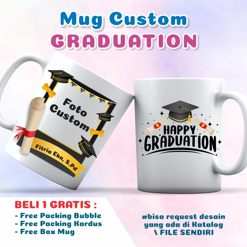 Jual Mug Custom Tema Wisuda / Kado Wisuda / Hadiah Wisuda / Kado Hadiah ...