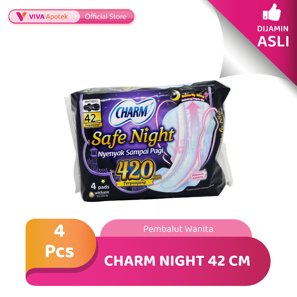 Jual Charm Night 42 cm Pembalut Wanita (4 Pcs) | Shopee Indonesia