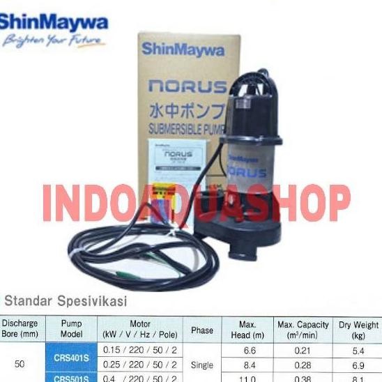 Jual Shinmaywa NORUS CRS-401S 250W Pompa Celup Submersible Pump Enerfonce | Shopee Indonesia