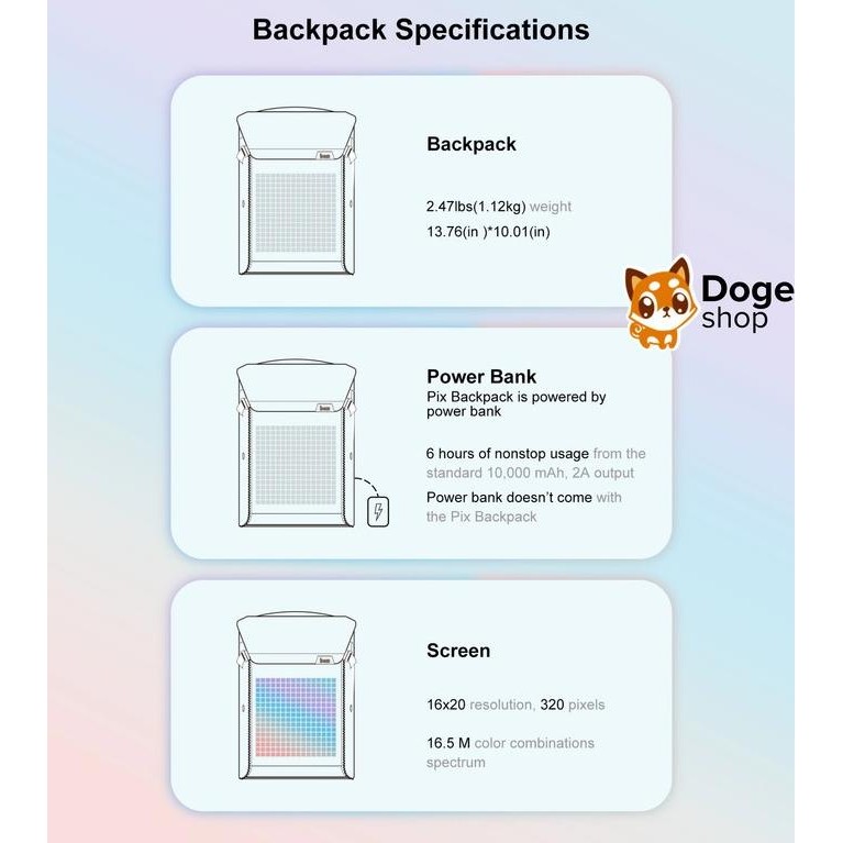 Jual Divoom M Backpack Pixel Art Diy Smart Bag Tas Rgb Led Screen Pixoo ...