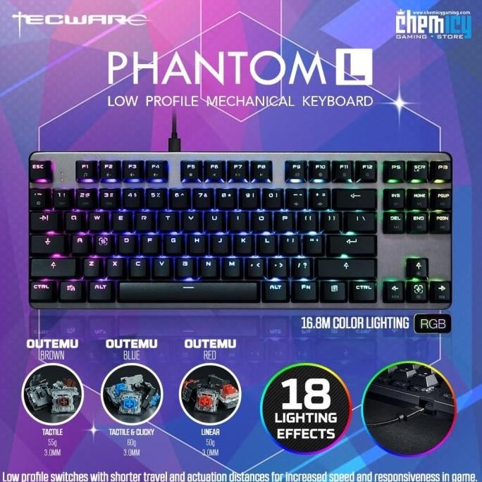 Jual Tecware Phantom L TKL RGB Low Profile Mechanical Gaming Keyboard | Shopee Indonesia