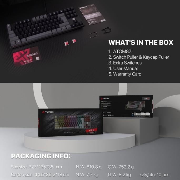 Jual Fantech ATOM MK876 RGB Gaming Mechanical Keyboard TKL | Shopee Indonesia