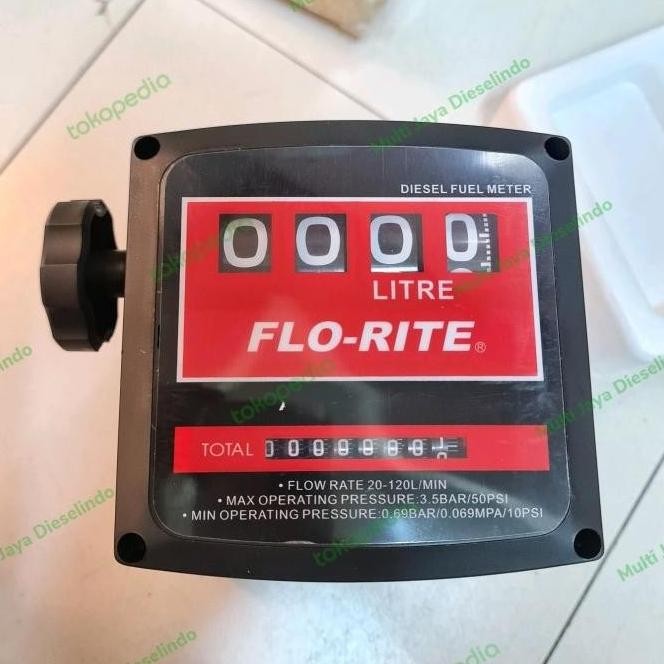 Jual Flo Rite / Flow Meter / Meteran Minyak Solar 4 Digit Drat 1" Inch ...
