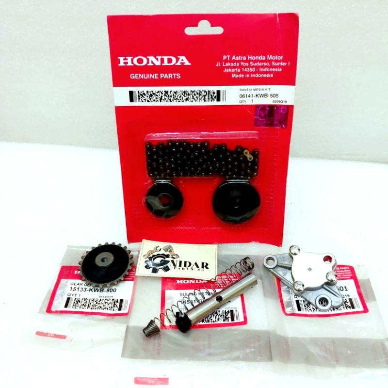 Jual Rantai Keteng Set + Suling Tensioner + Gigi Pompa Oli + Pompa Oli Blade 110 lama Revo ...