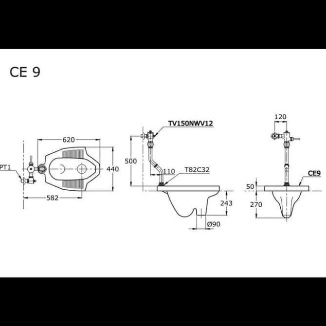 Jual Closet Jongkok TOTO CE9 Komplete Set Push Valve / Kloset Jongkok Flush BS01 | Shopee Indonesia