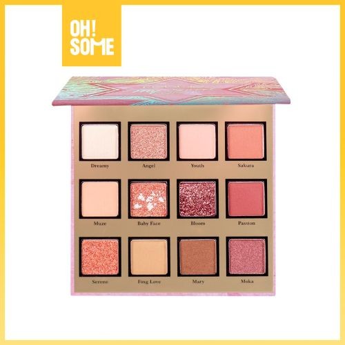 Jual [BPOM]OHSOME - FEBBLE·12 COLORS EYESHDOW PALETTE/Palet eyeshadow ...