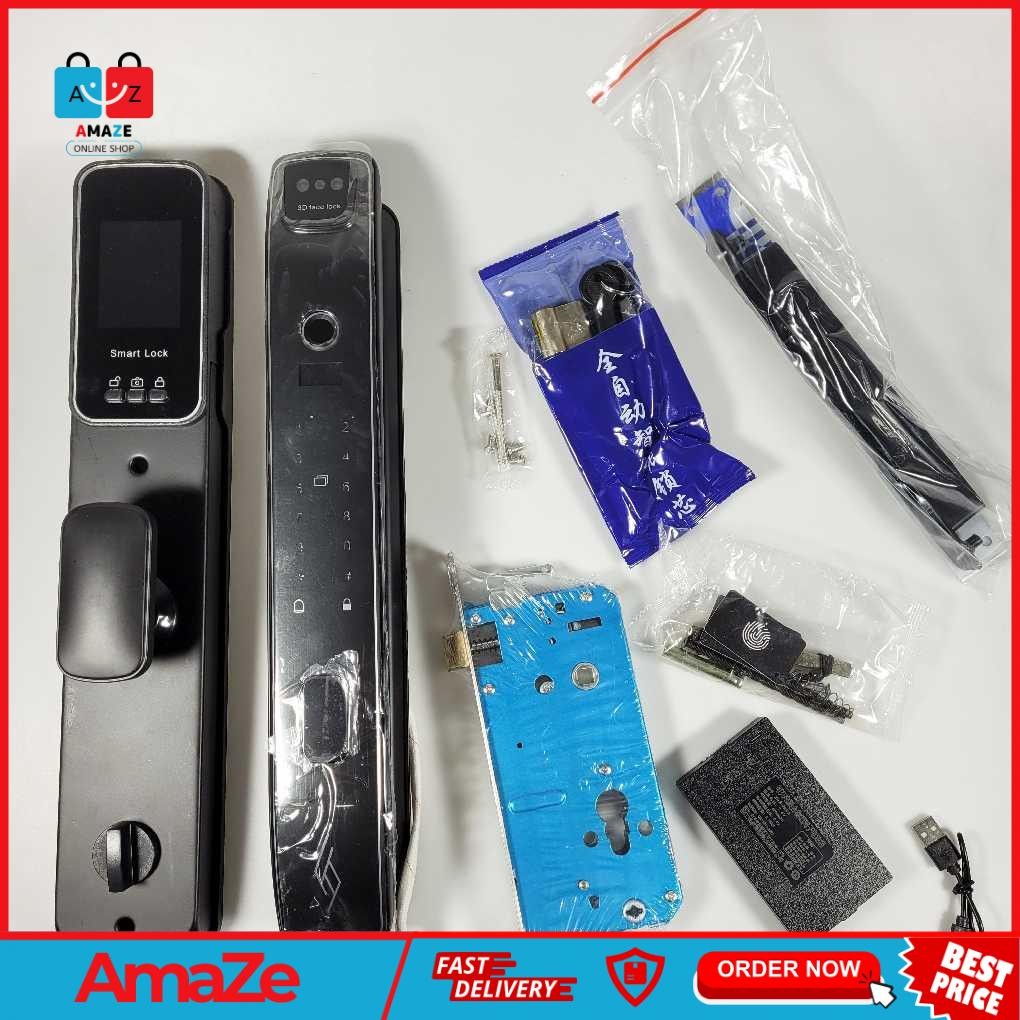 Jual Perangkat Pintu Smart Door Lock 3D Face Recognition Fingerprint ...