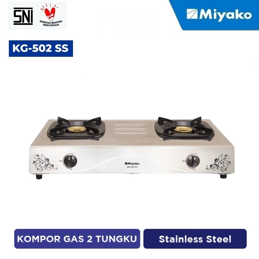 Jual MIYAKO KG-502 SS Kompor Gas 2 Tungku Stainless Steel * | Shopee ...