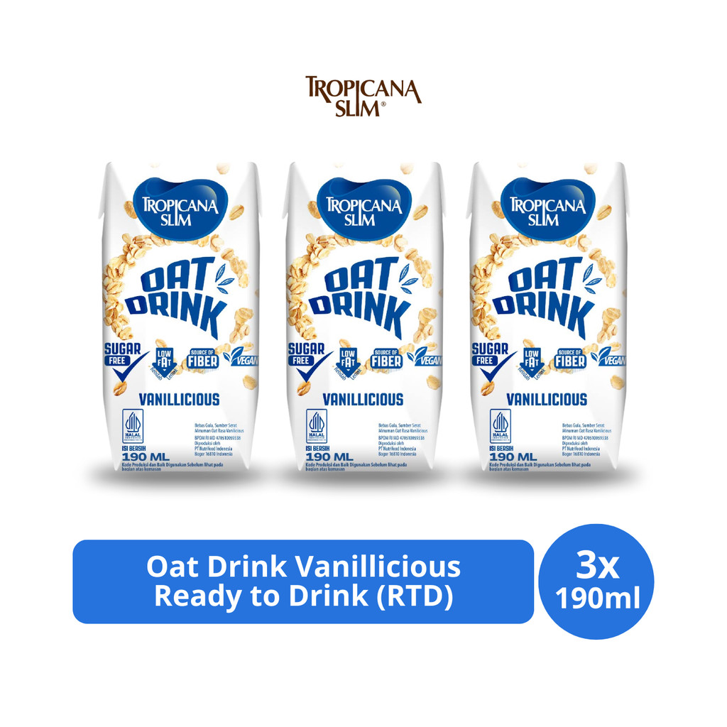 Jual Tropicana Slim Oat Drink Vanillicious Ready to Drink (RTD) 190ml x 3 pcs | Shopee Indonesia