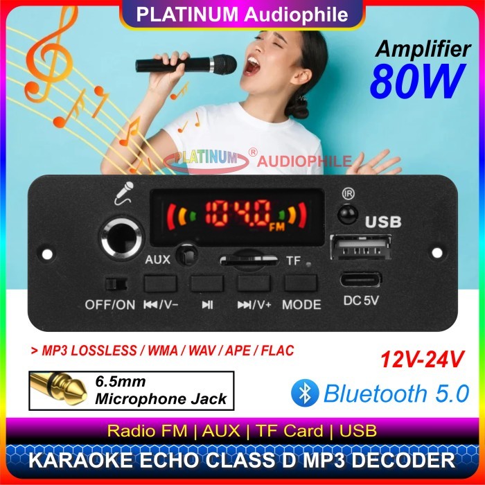Jual Modul Mp3 Amplifier Bluetooth Karaoke Microphone Echo DIY Class D ...