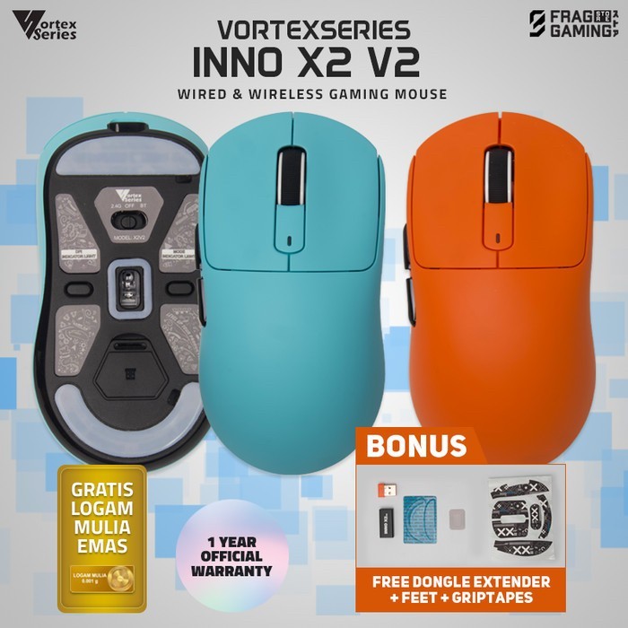 Jual Ready Vortexseries Vortex INNO X2 Super Light Wireless Gaming ...