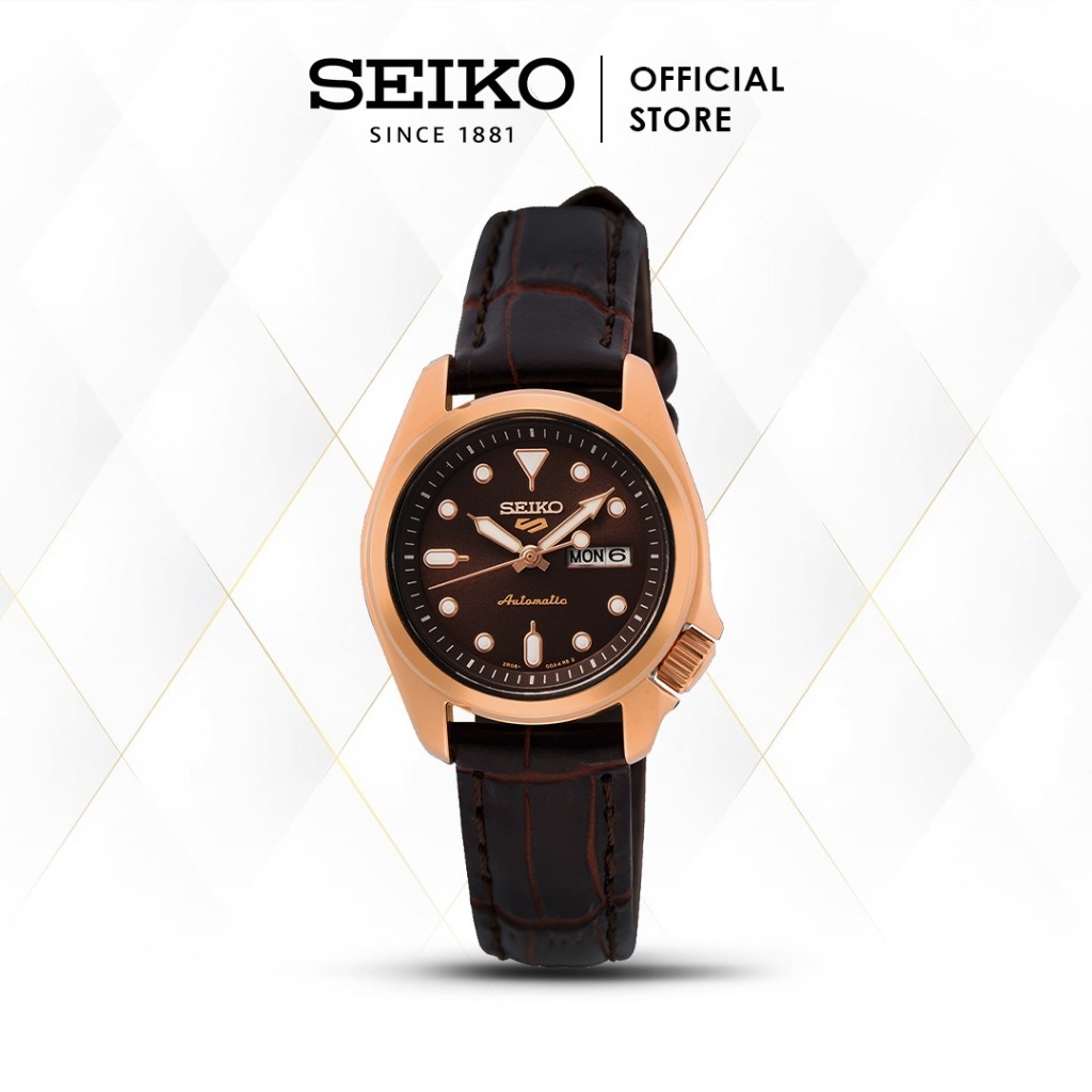 Jual Jam Tangan Wanita Seiko 5 Sports SRE006K1 Leather Automatic Brown ...
