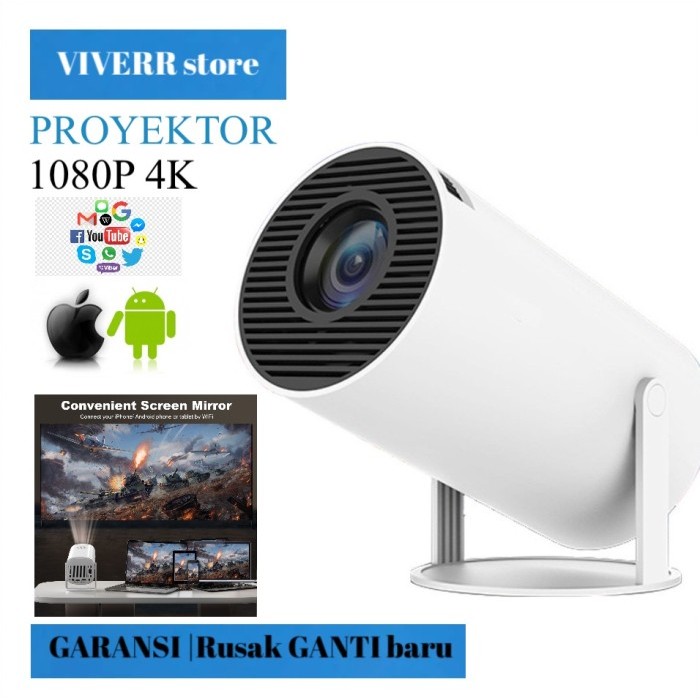 Jual Projector mini tabung HY300 Infocus LED Proyektor 4K Wifi6 ...