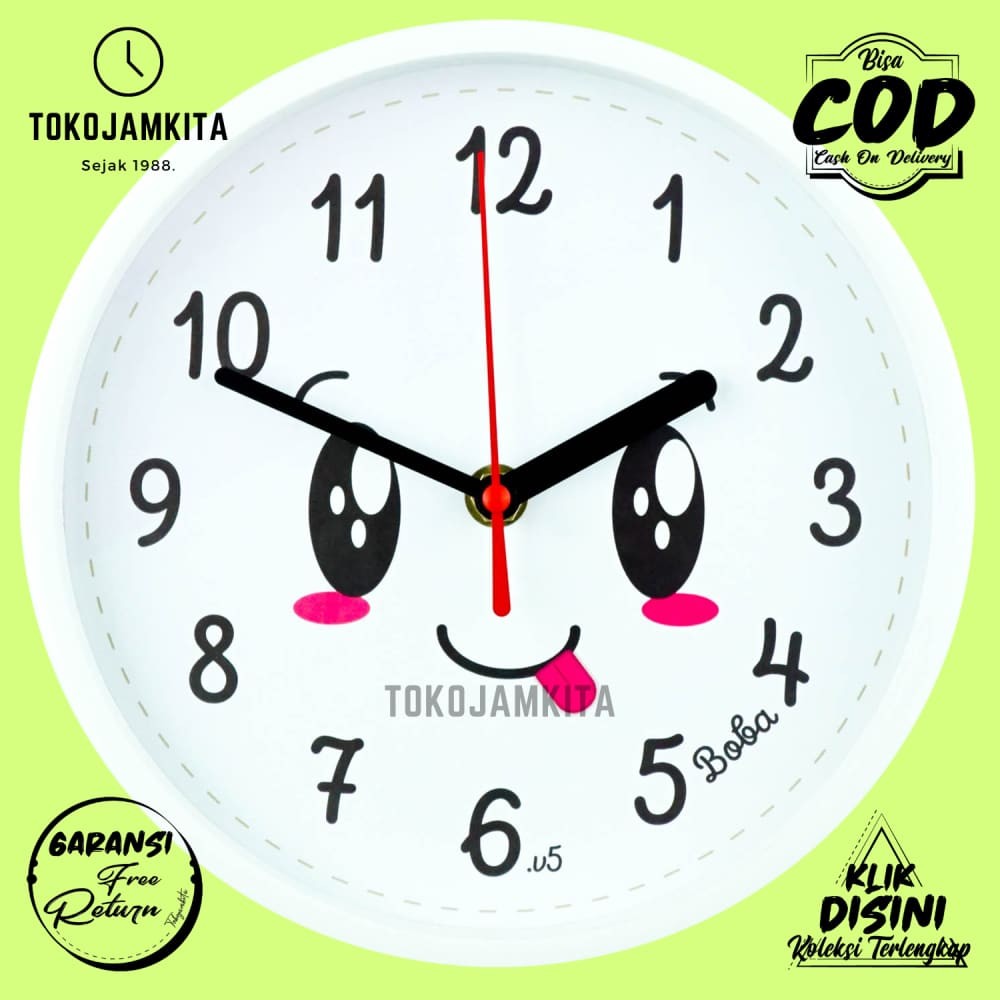 Jual Jam Dinding Analog Emoji Dekorasi Kamar Karakteranak Original ...