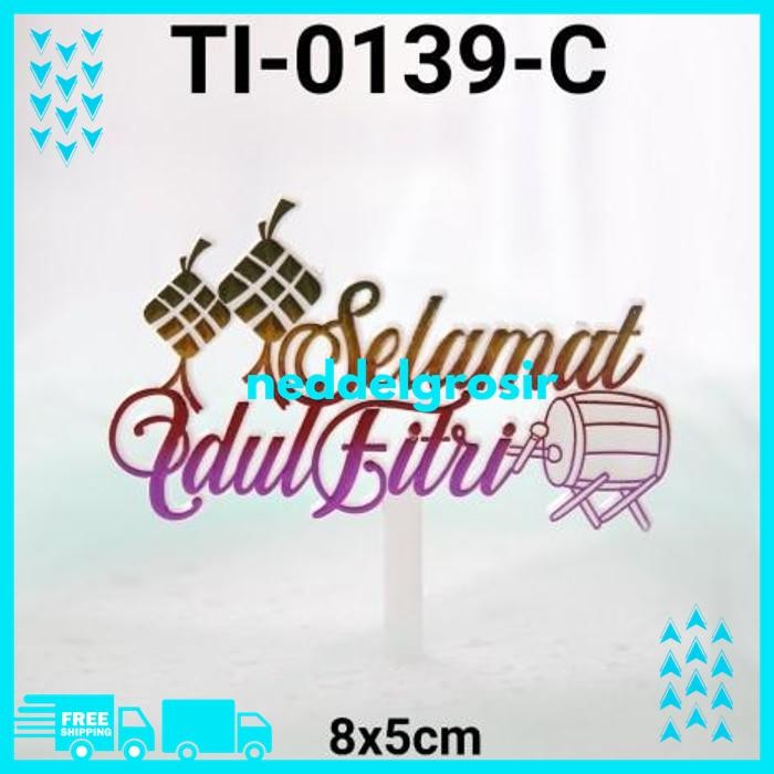 Jual CAKE TOPPER TULISAN IDUL FITRI LEBARAN BEDUG MIX FREE ONGKIR ...
