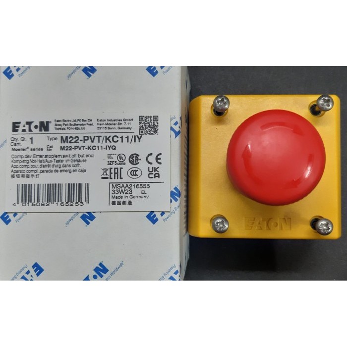 Jual Jual! Eaton M22-Pvt/Kc11/Iy Emergency Stop 1No1Nc Turn To Release | Shopee Indonesia