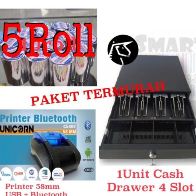 Jual Paket 2B Kasir Android (Cash Drawer, Printer Bluetooth, Kertas ...
