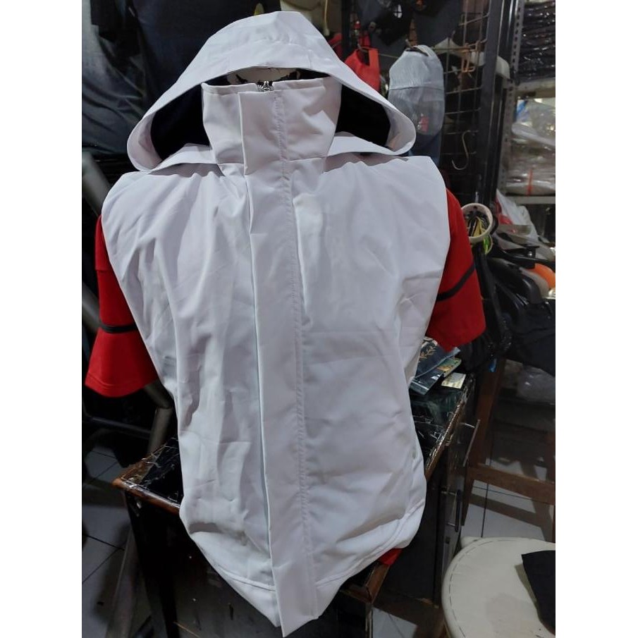 Jual Rompi/Vest Warna Putih Bahan Taslan Waterproof | Shopee Indonesia